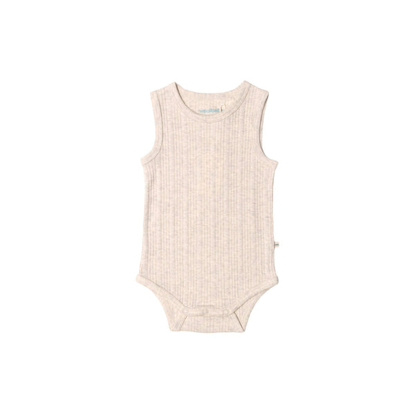 Woolbabe Organic Cotton/Merino Singletsuit Natural Marl – Baby On The Move